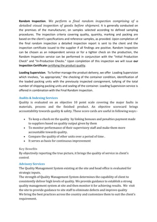 Quality assurance services | PDF