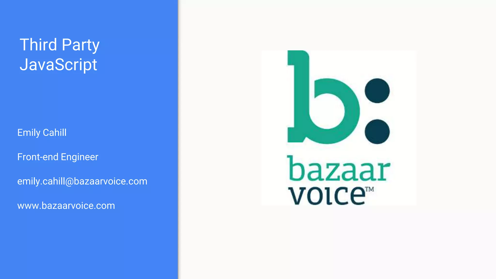 Third Party Javascript Ppt