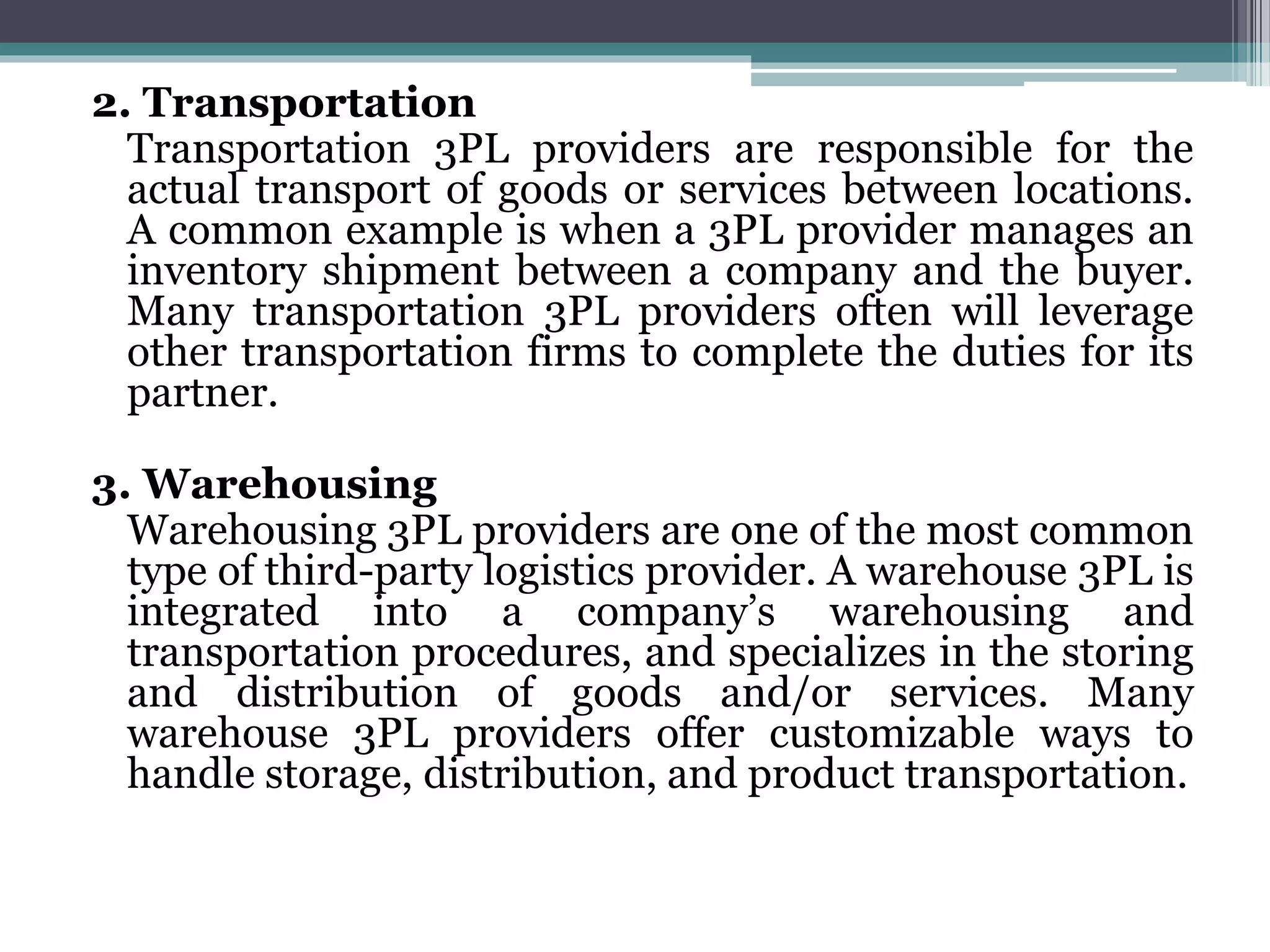 Third party logistics | PPTX