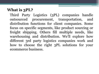 Third party logistics | PPTX