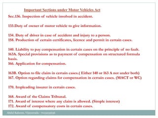 THIRD PARTY ACCIDENT CLAIMS – IMPORTANT SECTIONS UNDER MOTOR VEHICLES ...