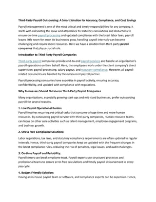 Third-Party Payroll Outsourcing: A Smart Solution for Accuracy ...