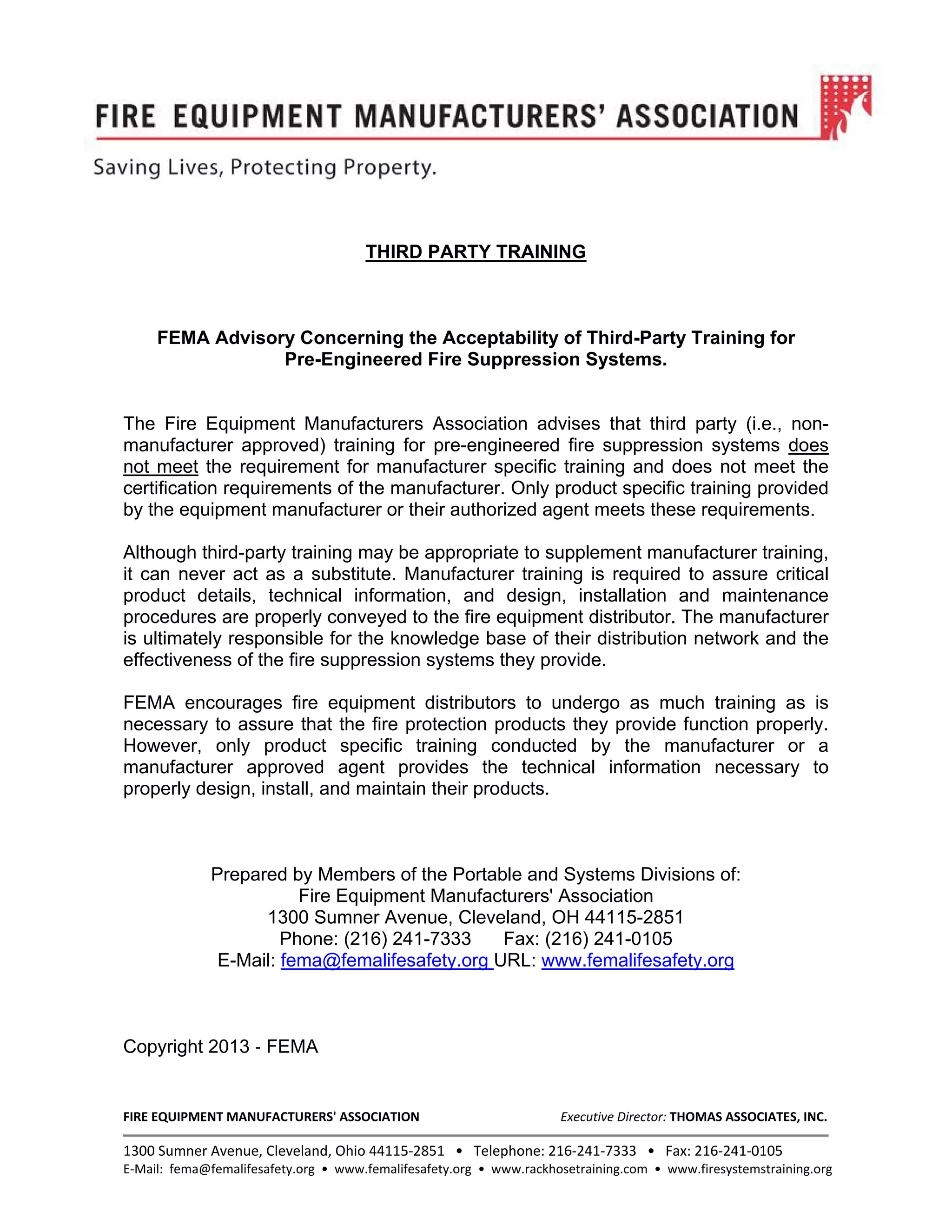 Third-Party Training for Pre-Engineered Fire Suppression Systems | PDF