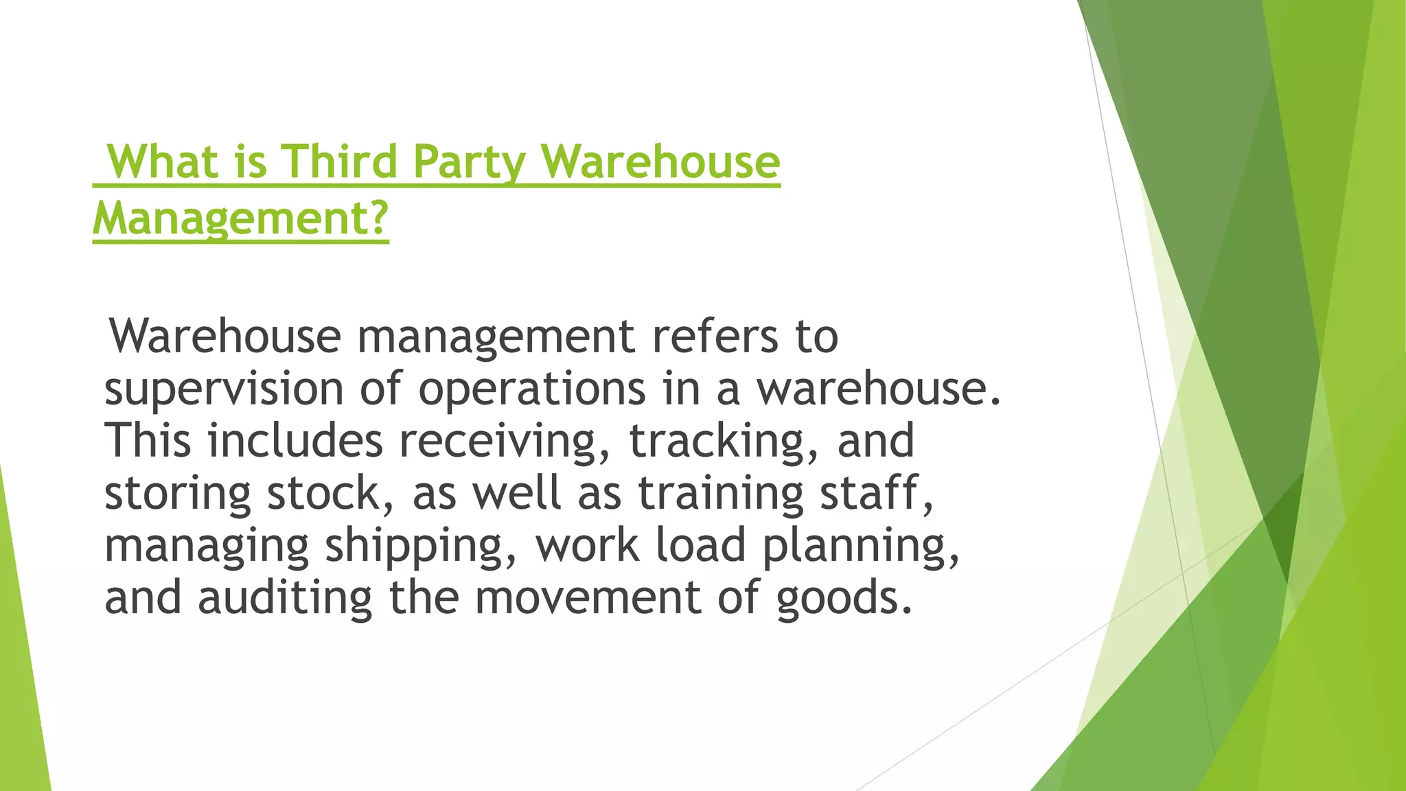 Third party warehouse management | PPTX