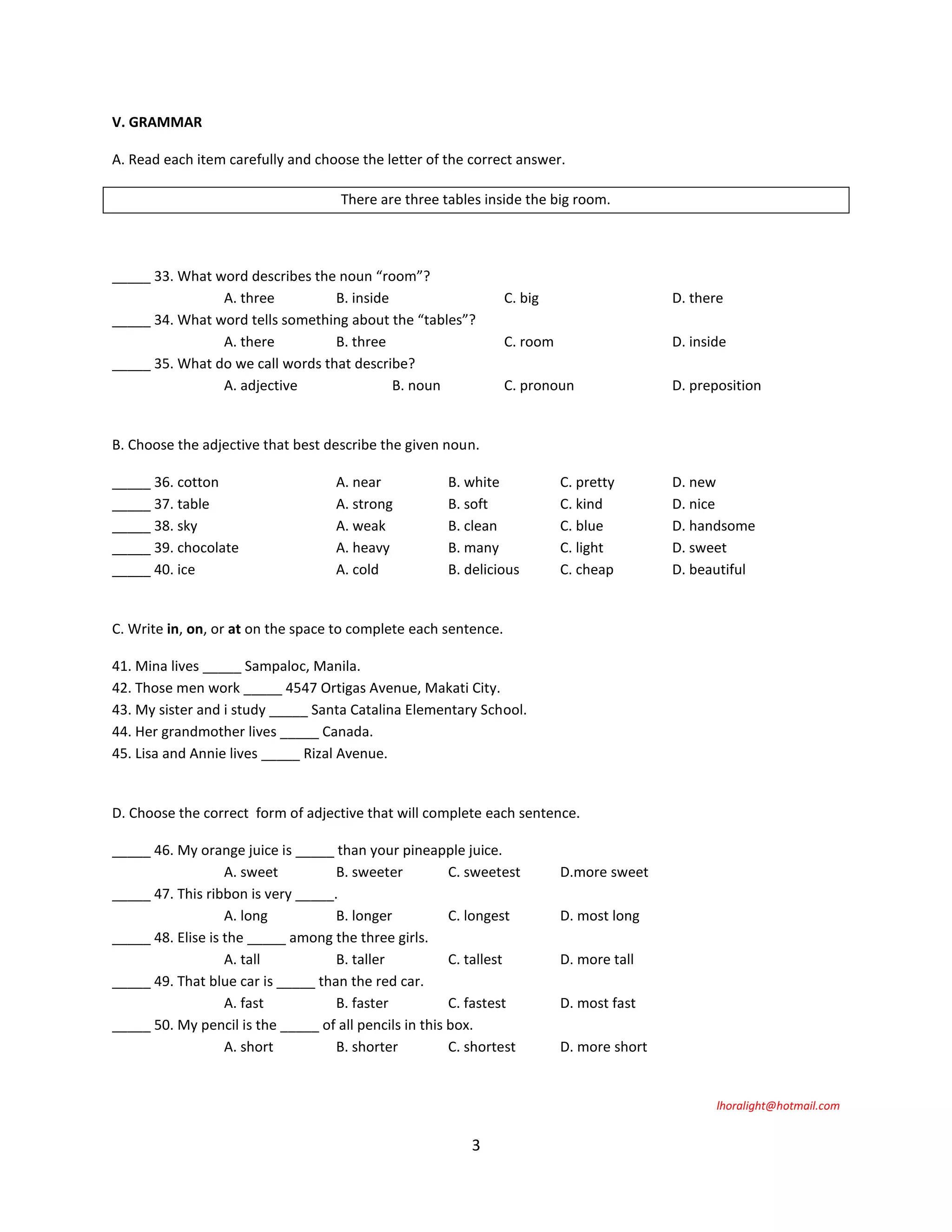 K to 12 English Grade 2 (3rd Periodical Exam) | PDF