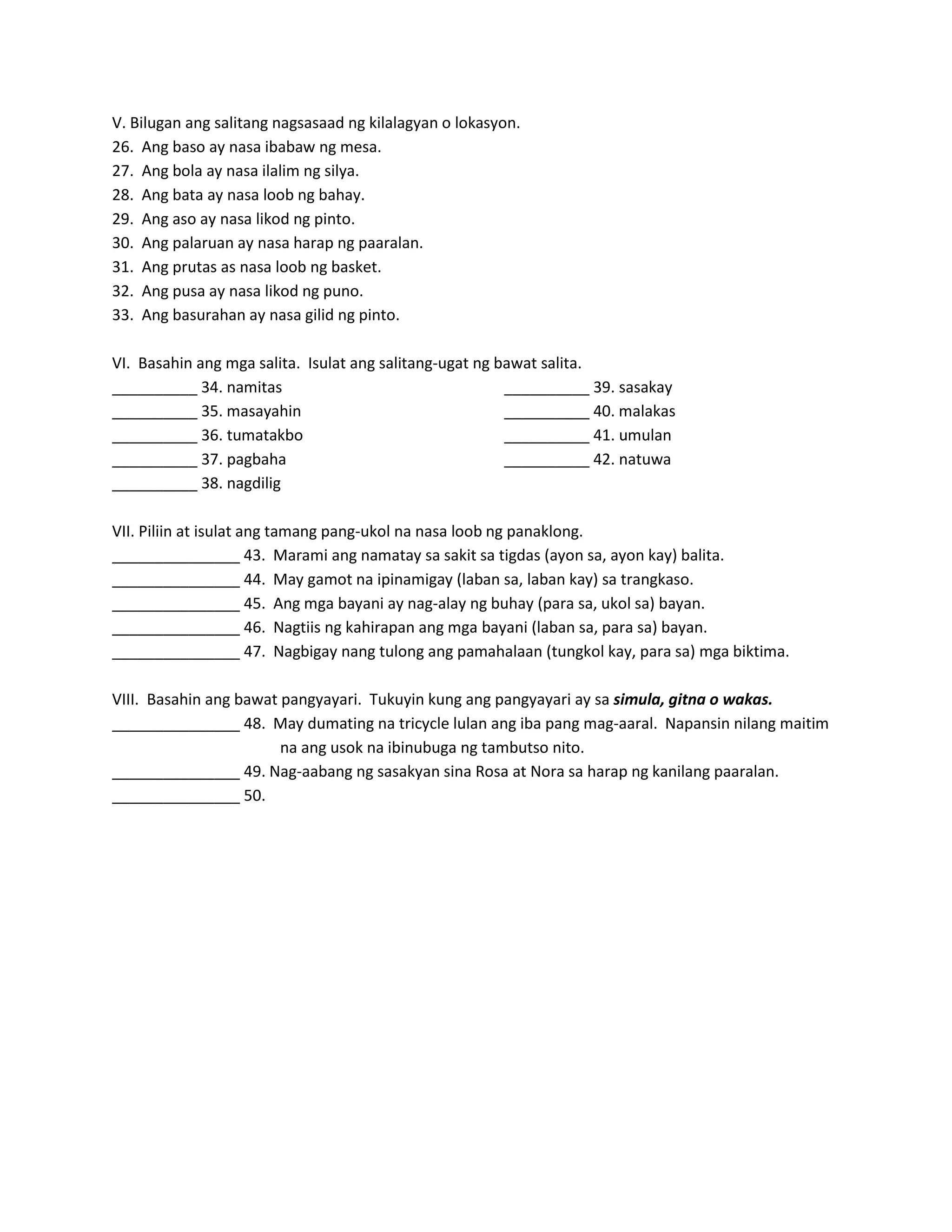 K to 12 Mother Tongue Base MTB Grade 2 (3rd Periodical Exam) | PDF