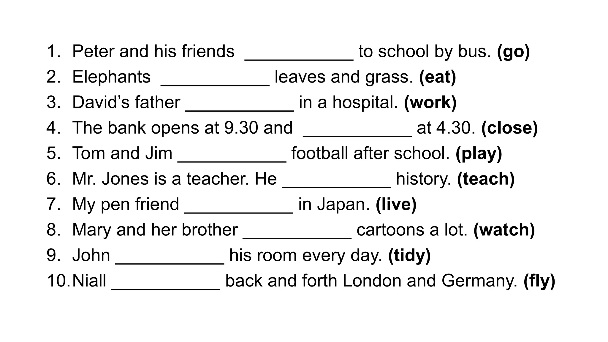 Third person singular - Grammar | PPTX