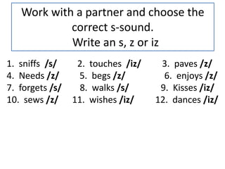 Third person verb endings – pronunciation | PPTX