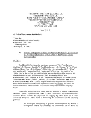 Third point may 7 demand letter release | PDF | Business | Business and ...