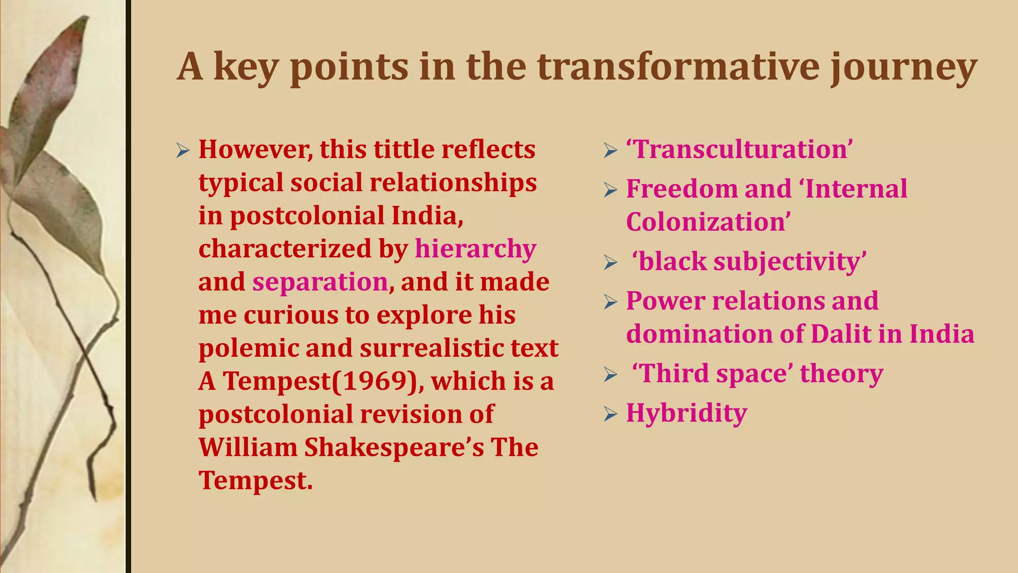 The transformative journey of creating third space, in the tempest with ...