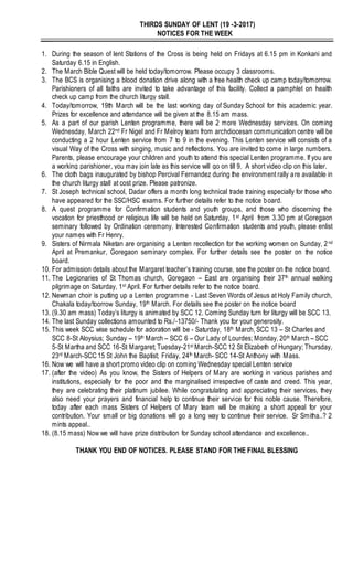 Thirds sunday of lent | DOCX | Christianity | Religion & Spirituality