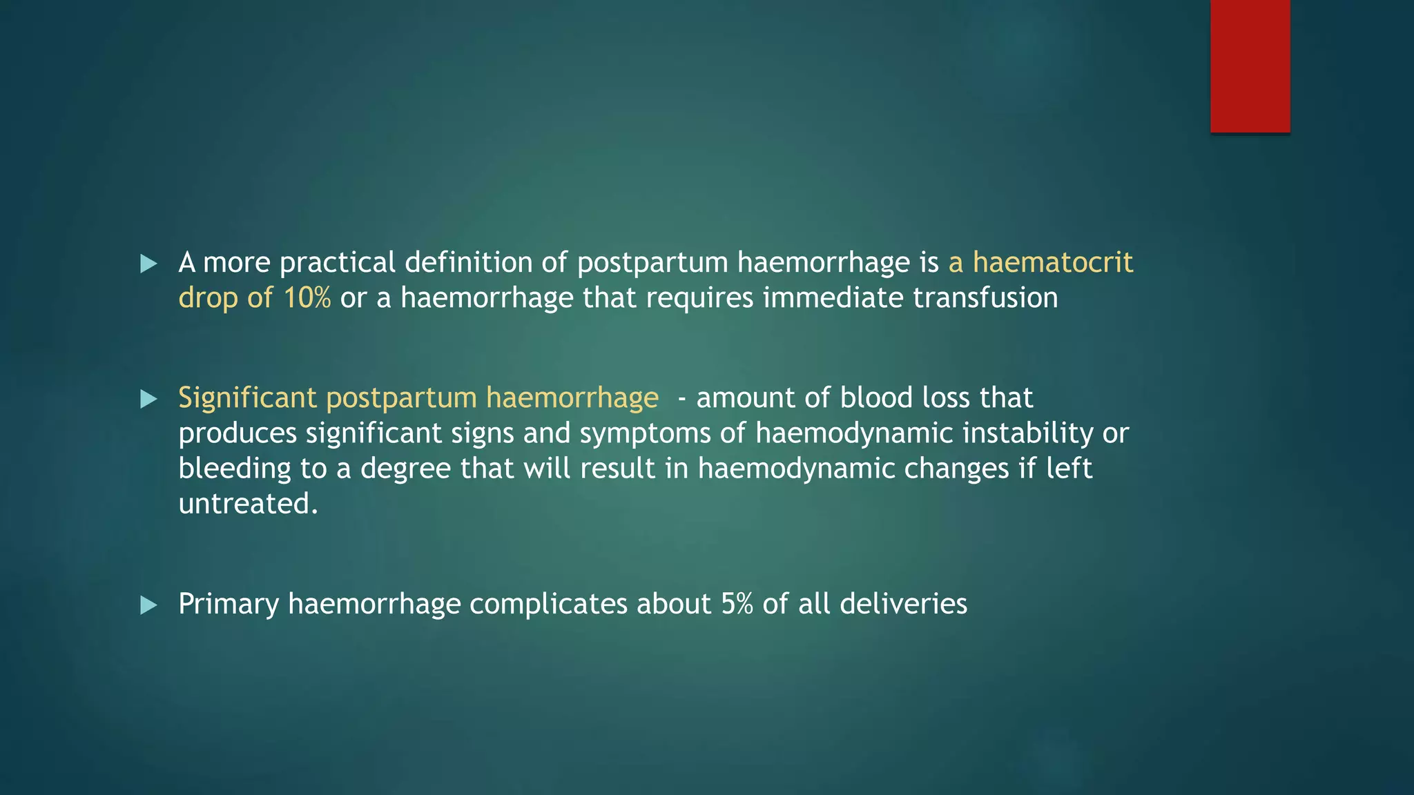 Third stage complications of labour- post partum hemorrhage in ...