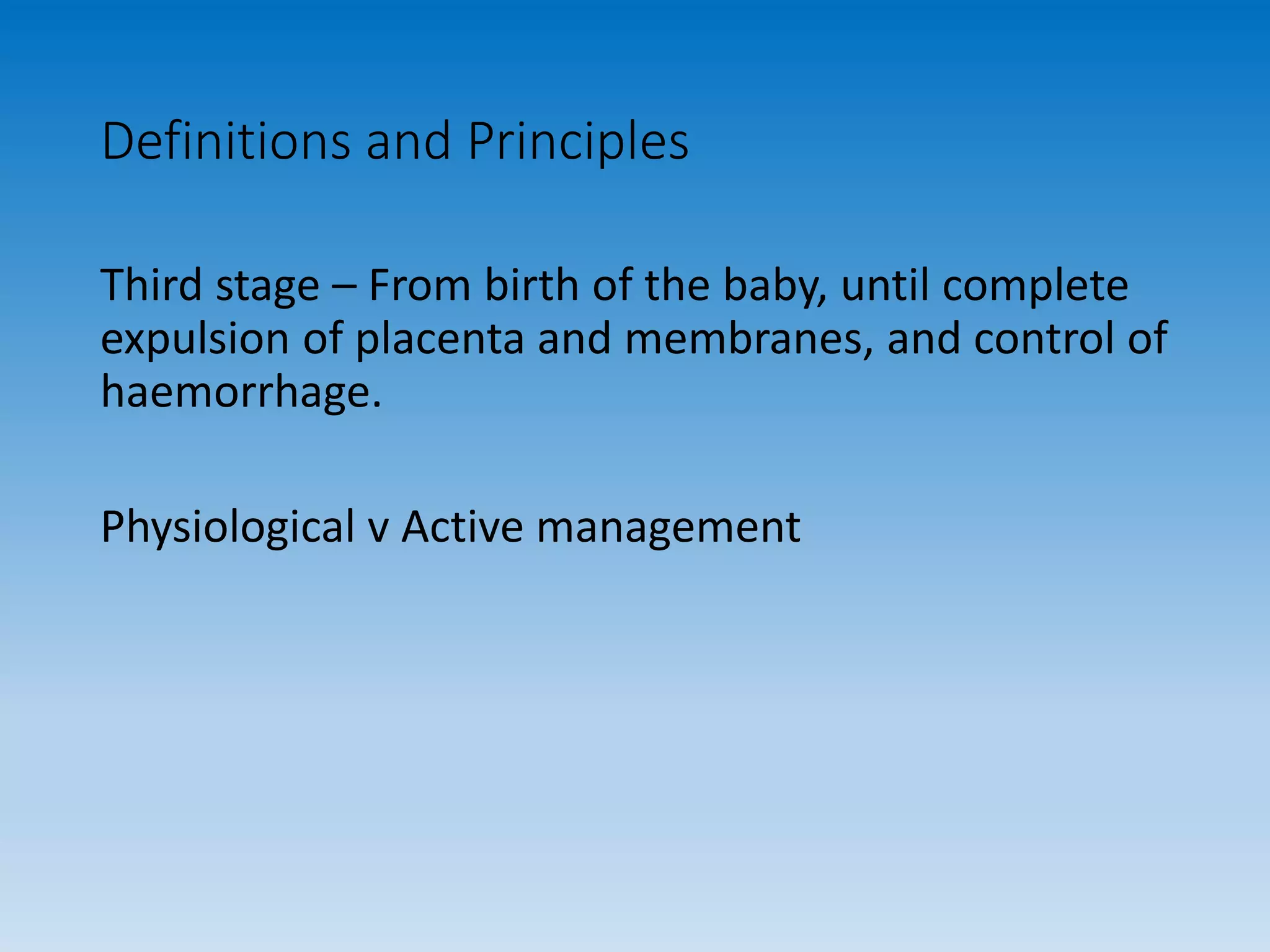Third stage of labour | PPT