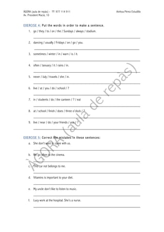 Third Term Grammar 1st ESO | PDF