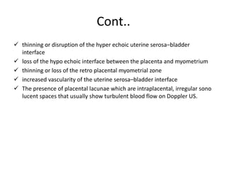 ultrasound of second and third trimester bleeding | PPTX