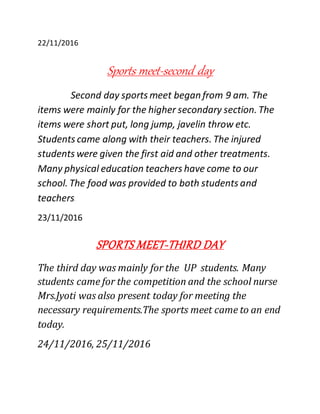 Third week at school | DOCX