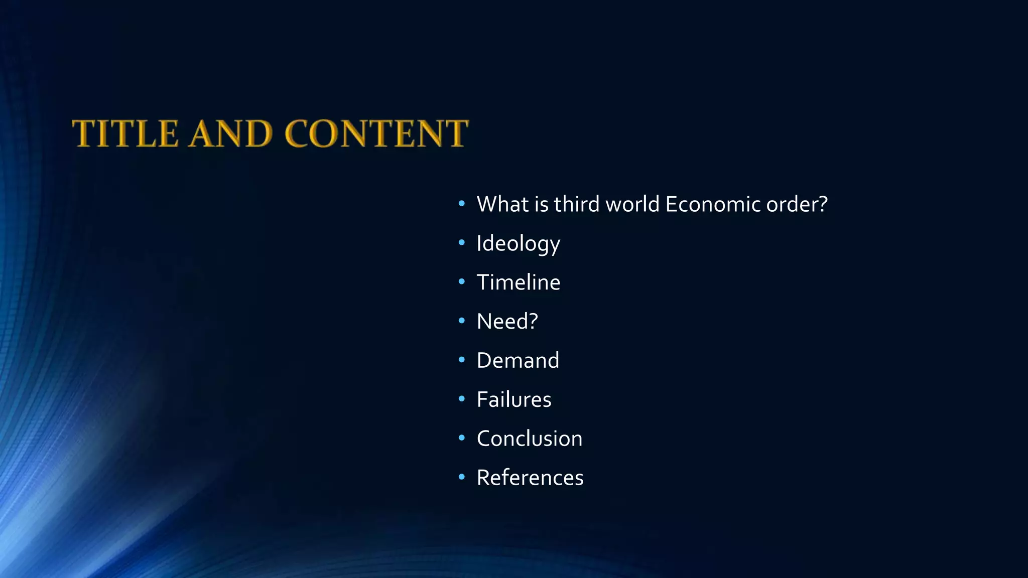 Third World Economic Order | PPTX