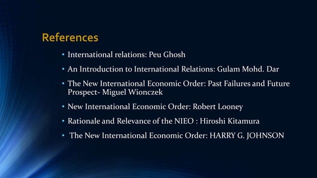 Third World Economic Order | PPT