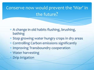 Third world war will be due to water | PPTX