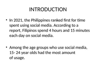 SOCIAL MEDIA ETIQUETTE AND SAFE USAGE OF SOCIAL MEDIA | PPTX
