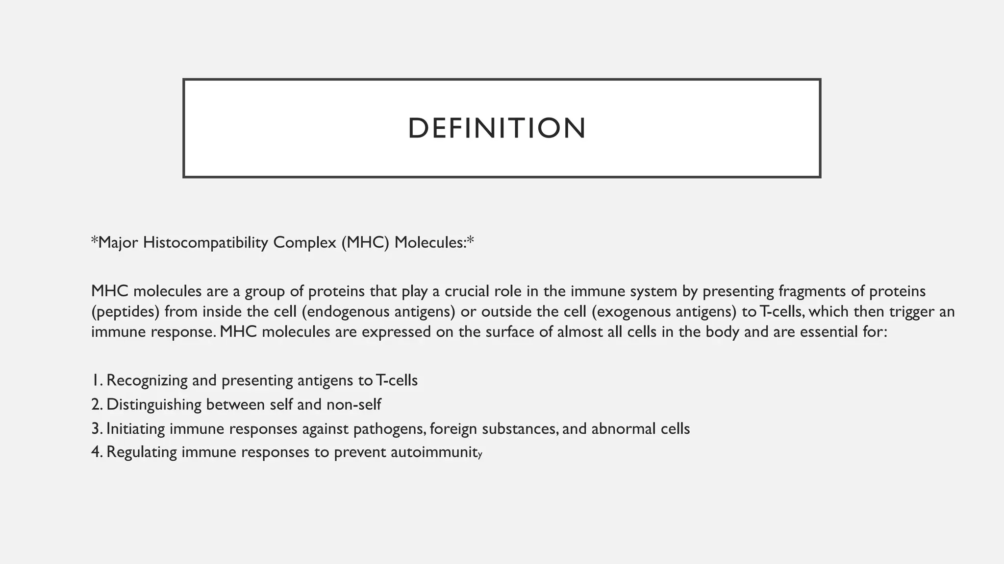 Major Histocompatibility - Complex -Immune system | PPTX