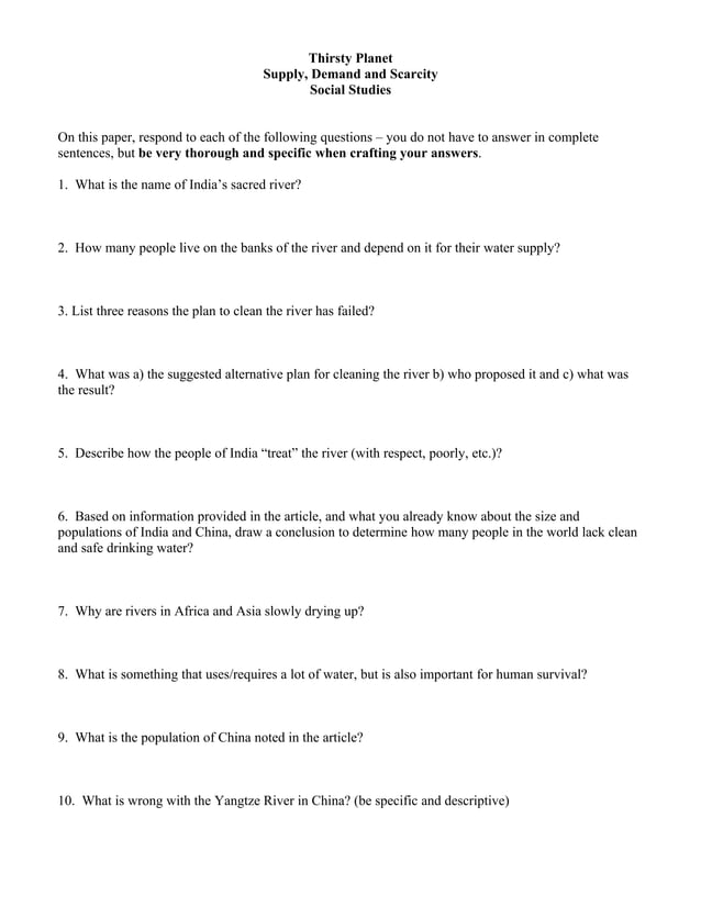 Thirsty planet | PDF