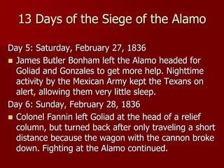 Thirteen Day Siege of the Alamo | PPTX