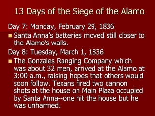 Thirteen Day Siege of the Alamo | PPT