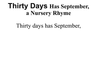 Thirty Days Has September: Months in ASL | PPT