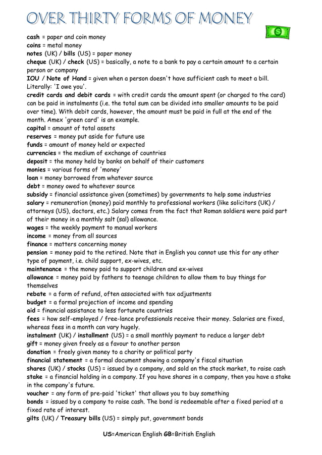 Thirty forms of money blog version | PDF