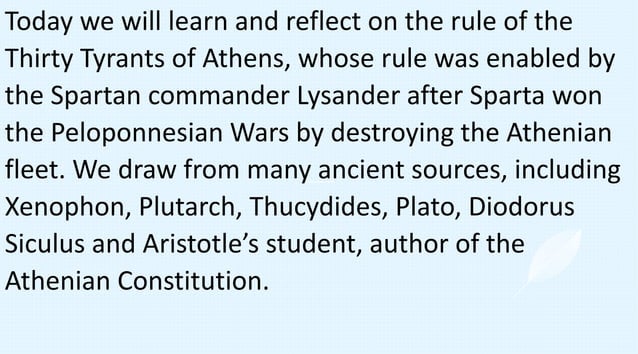 Thirty Tyrants Ruling Athens After Spartan Victory in the Peloponnesian ...