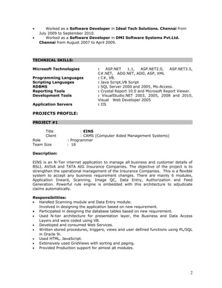 Thiruthuvadoss profile | DOC | Databases | Computer Software and ...