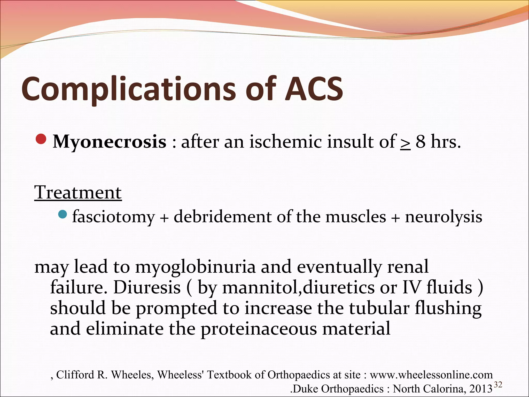 Compartment syndrome, acute, chronic, anatomy and operation | PPT