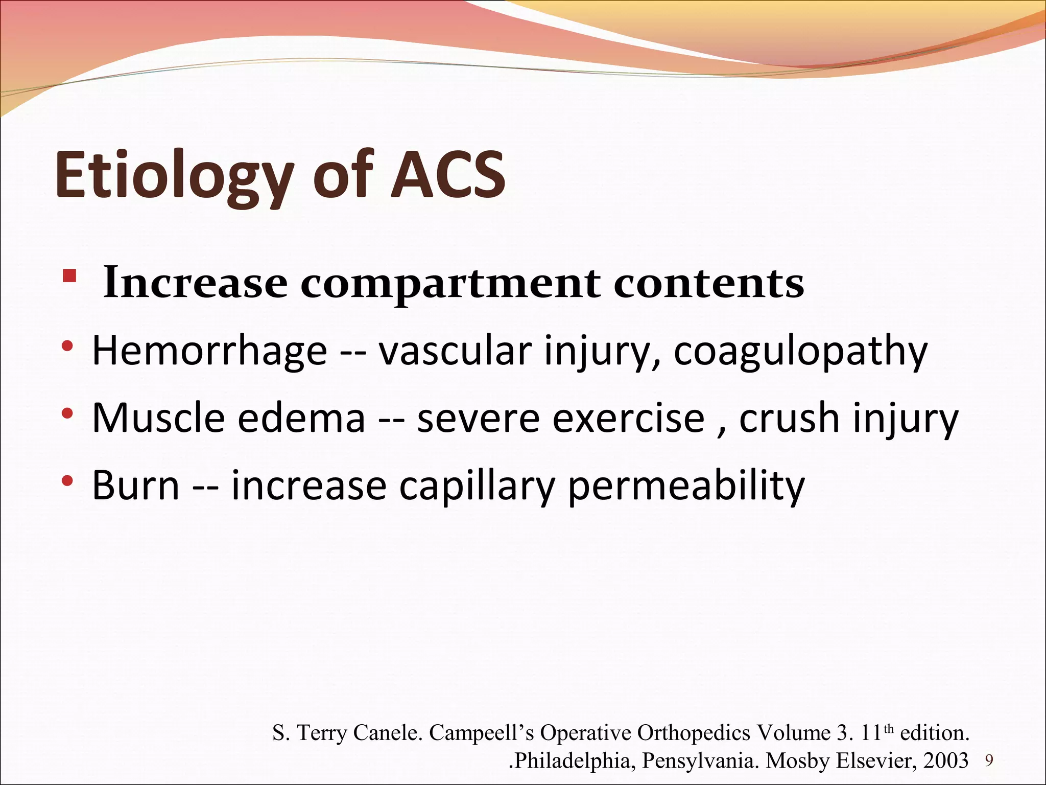 Compartment syndrome, acute, chronic, anatomy and operation | PPT