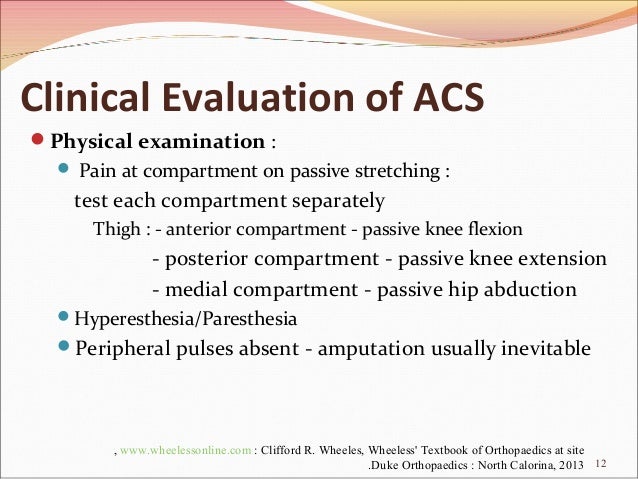 Compartment syndrome, acute, chronic, anatomy and operation