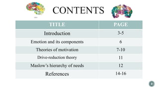 Motivation and Emotion | PPTX