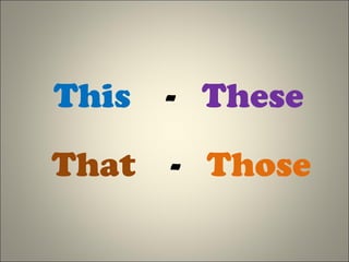 This that these-those | PPT