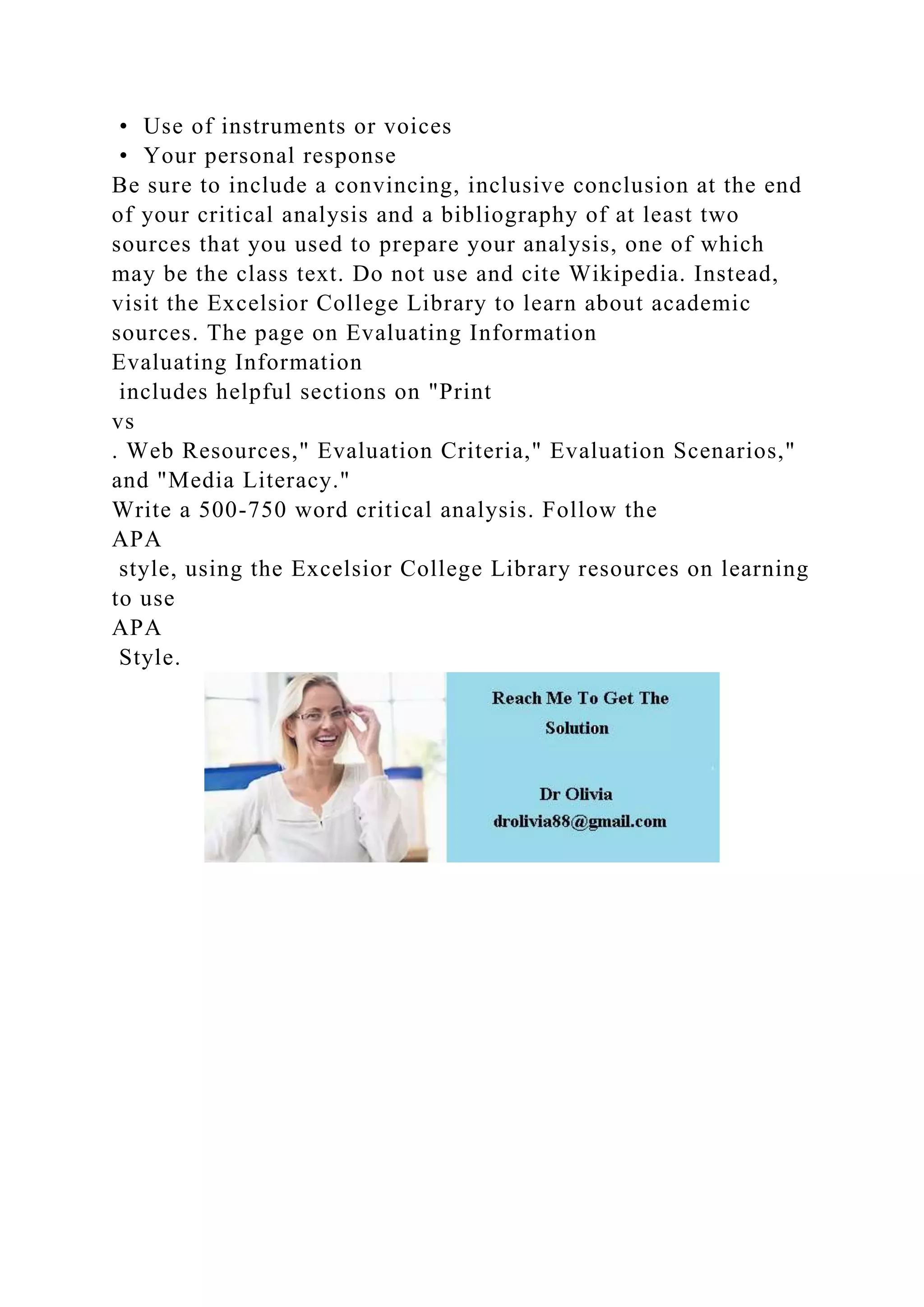 This activity will enable you to evaluate an example of music using .docx