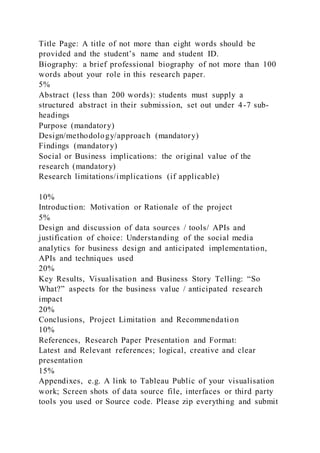 This assessment of a 4,000 word research paper is designed to demo ...