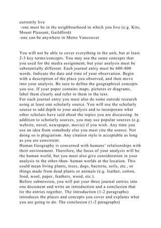 This assignment asks you to apply geographical concepts to your life.docx