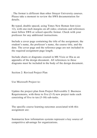 This assignment consists of two (2) sections a design document .docx