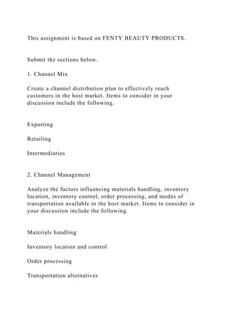 This assignment is based on FENTY BEAUTY PRODUCTS.Submit the s.docx