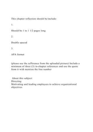 This chapter reflection should beinclude1.Should be 1 to.docx