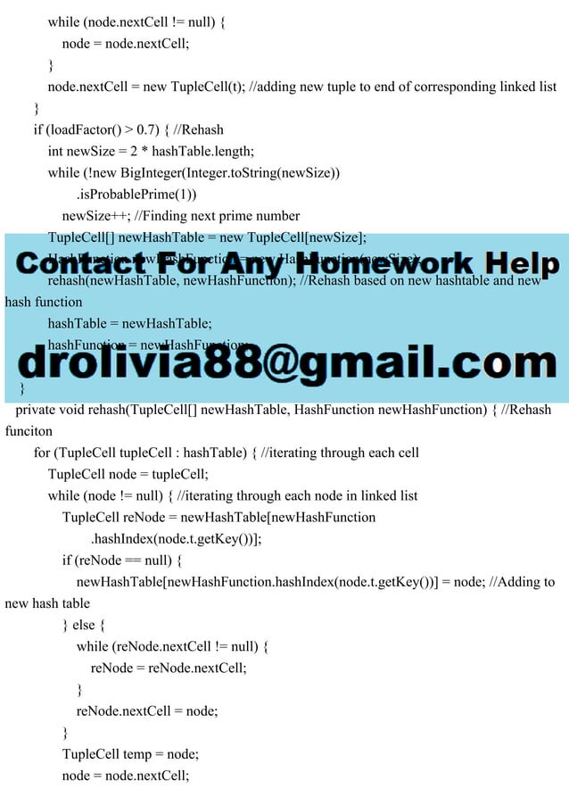 This Class Will Implement A Hash Table The Hash Table Will Hold Datapdf