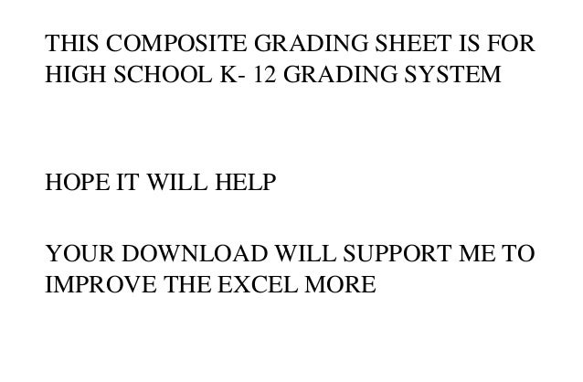 COMPOSITE GRADING SHEET DEPED PHILIPPINES COMPOSITE GRADING SHEET DEPED PHILIPPINES