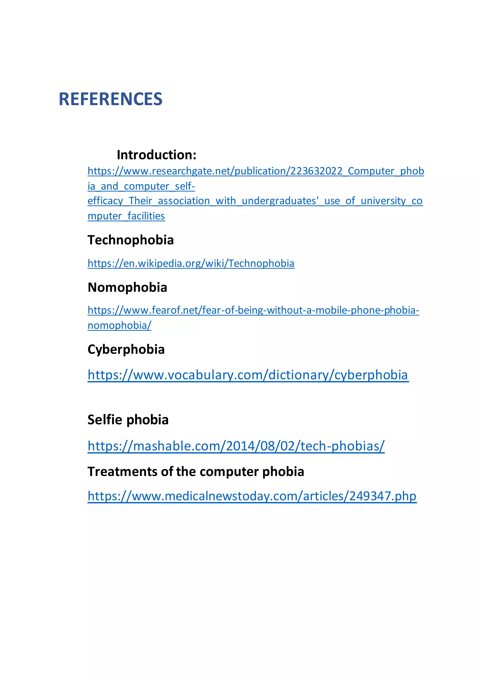 Phobia Of Computer | DOCX