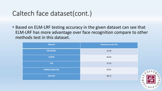 FACE RECOGNITION USING ELM-LRF | PPTX