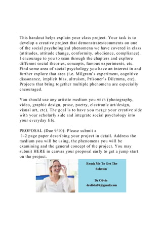 This handout helps explain your class project. Your task is to d.docx