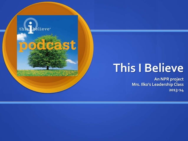 This i believe unit powerpoint | PPTX | Screenwriting | Content Production