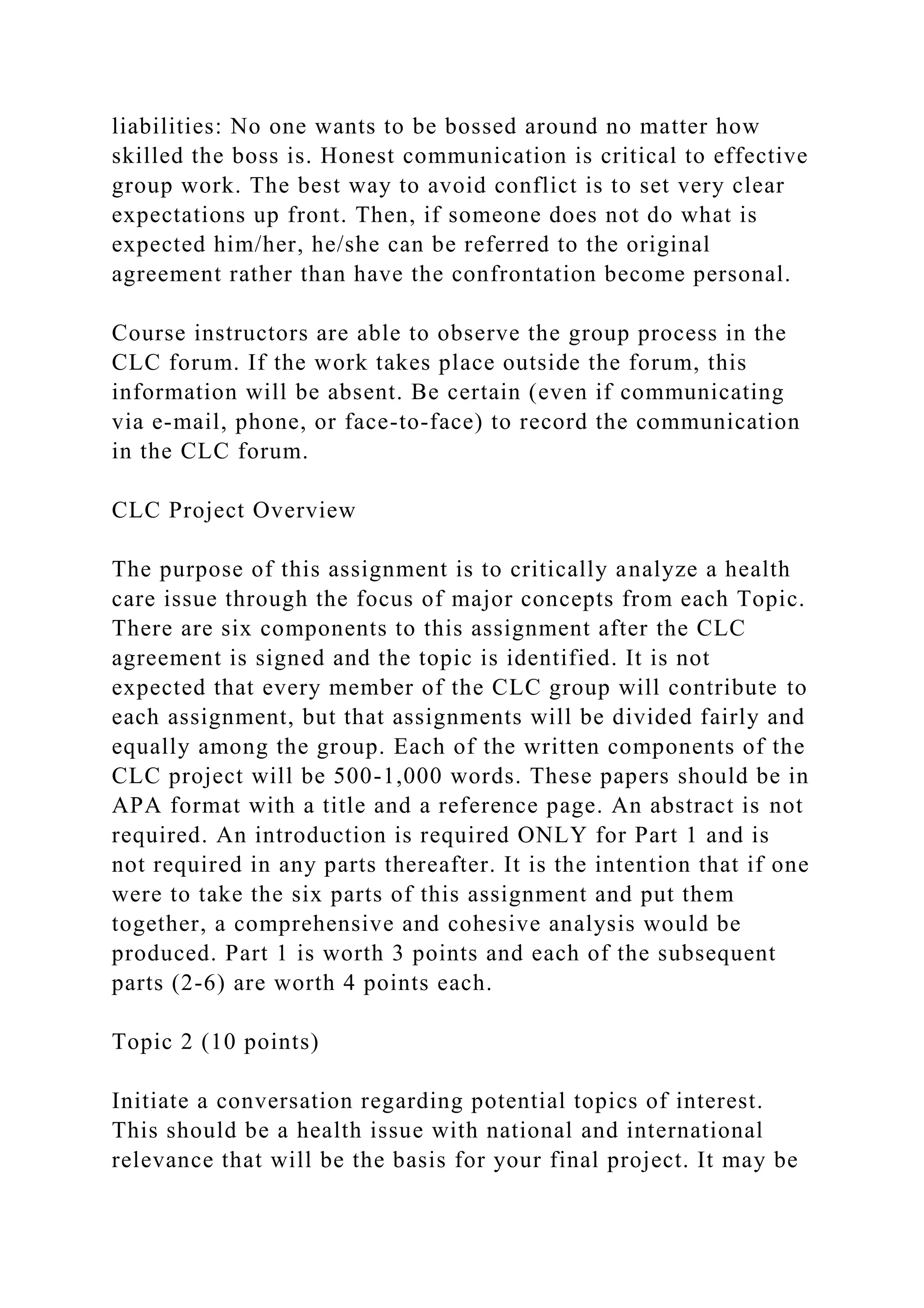 This Is A Collaborative Learning Community Clc Assignmentdocx